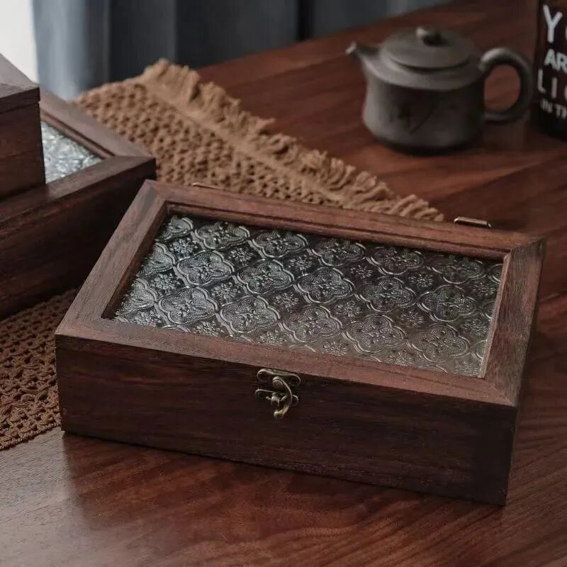 Шкатулка-сундук Универсальная "Бегония" из дерева 24x15x7 см