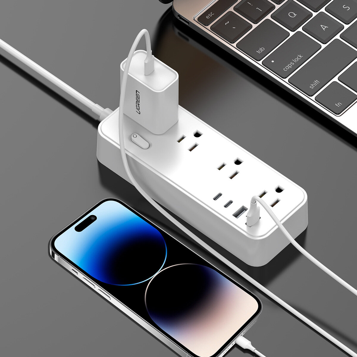 Умная розетка с двумя USB-портами и двойной сертификацией для дома - Белая