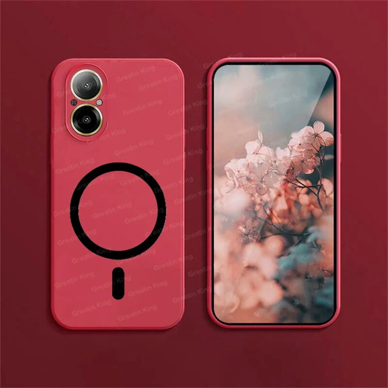 Чехол Realme C67 4G/5G, red2, ТПУ, магнитный