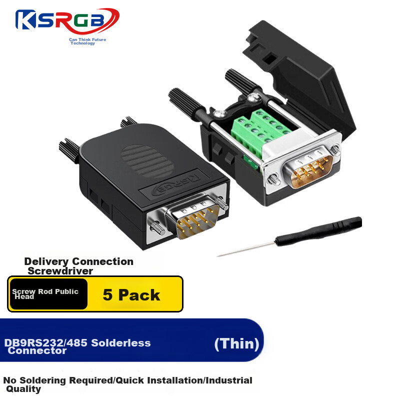 KSRGB 9-контактный DB9 разъем без пайки RS232/485/422 последовательный адаптер компактный винтовой мужской разъем 5 шт