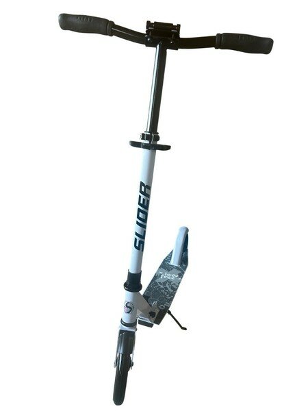 Самокат двухколесный Slider складной, колеса: PU 200 мм, размер: 87,5*37*95 см, цвет: белый, в/к 30*