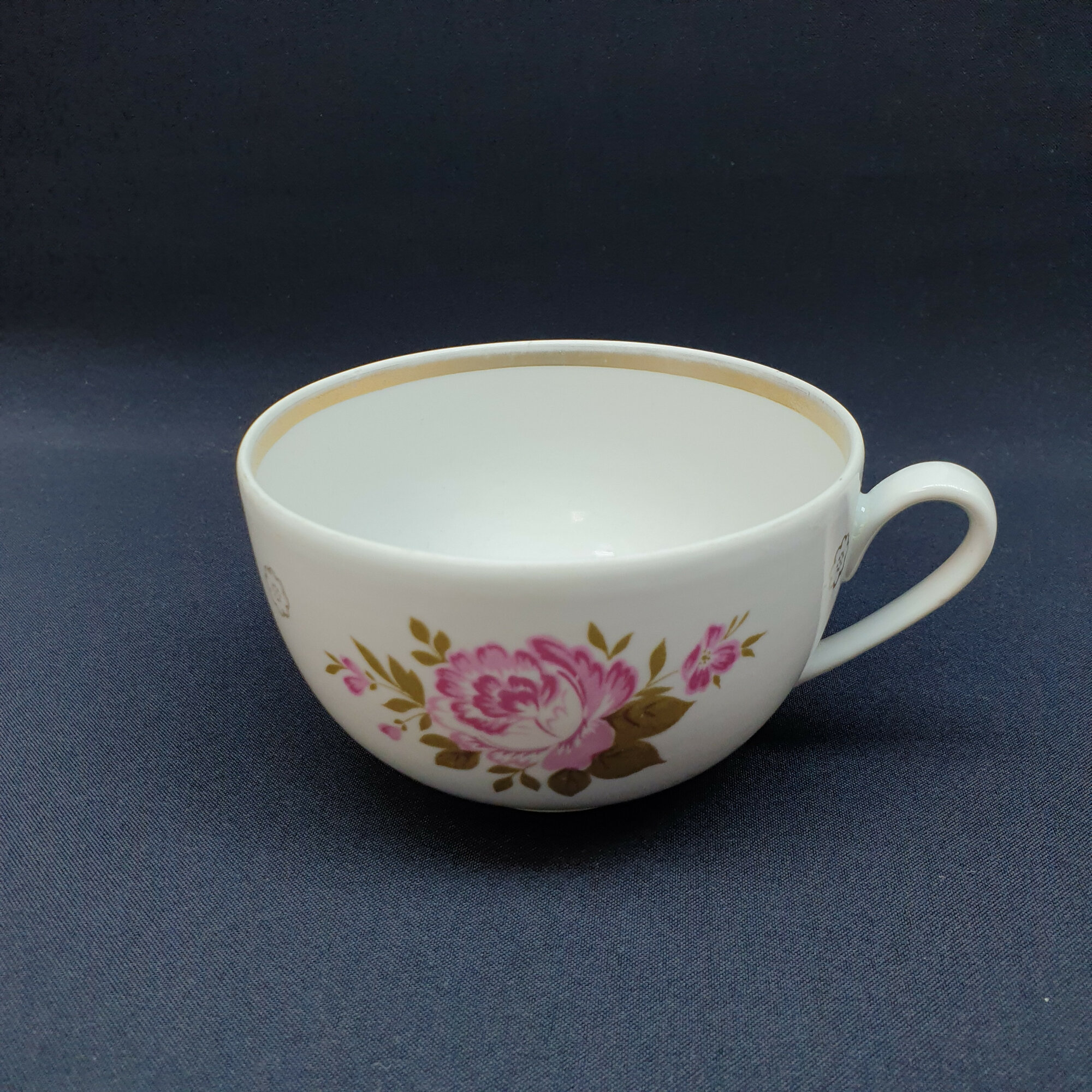 Винтажная чашка гигант Вербилки, фарфор 400 мл, СССР