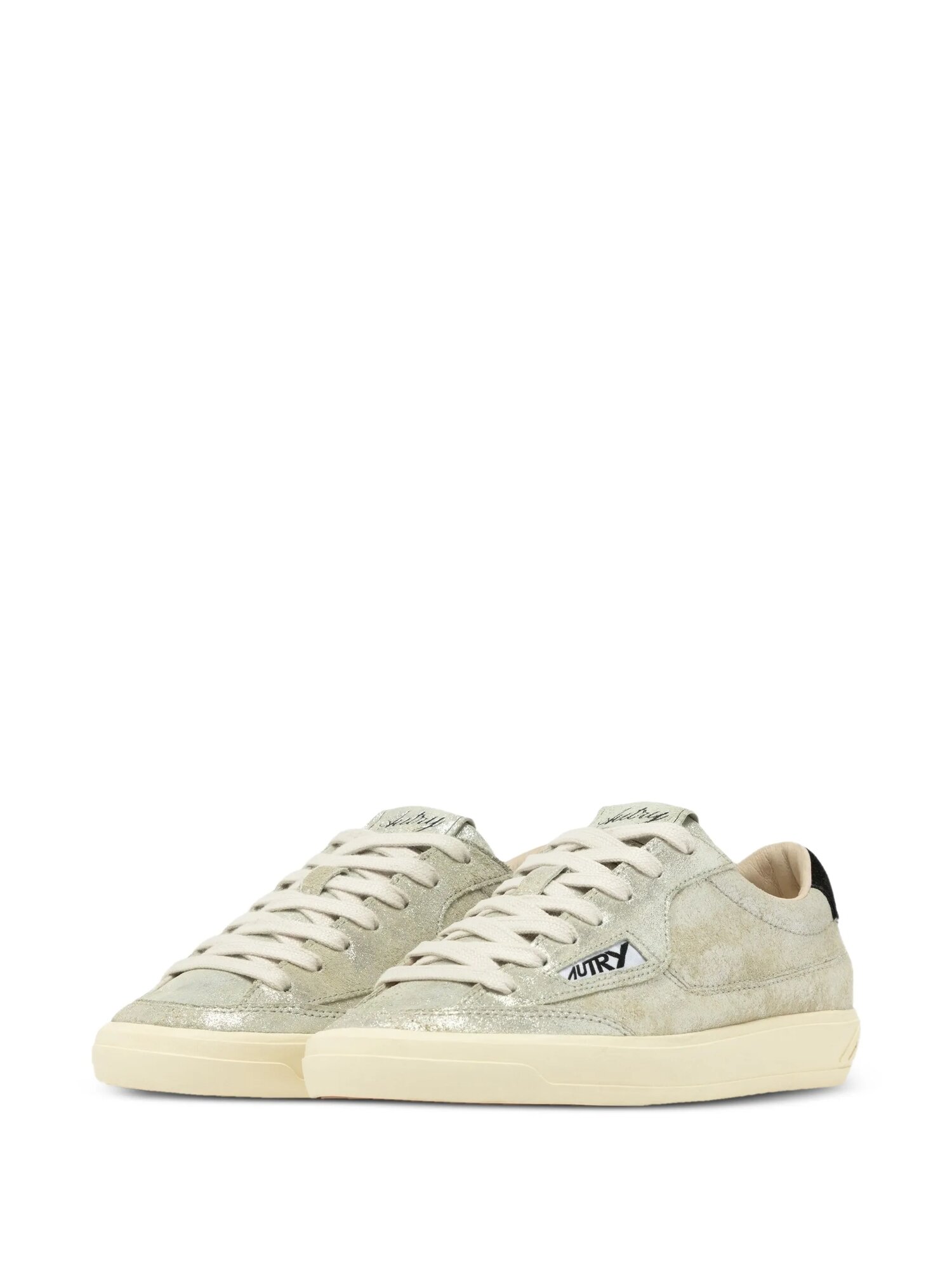 Кроссовки AUTRY Suede panelled sneakers, размер 41, серебристый/красный — фото 1