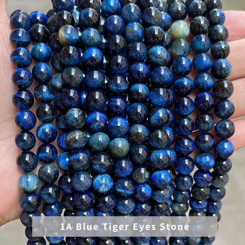 Бусины Тигровый глаз синий 6 мм, 60 шт. 1A Blue Tiger Eye