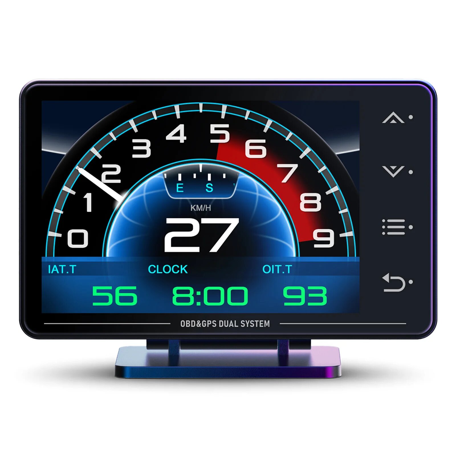 Бортовой Компьютер OBD+GPS С Проекционным Дисплеем (HUD) И ЖК-экраном, Мониторинг Температуры Воды И Масла, Давления