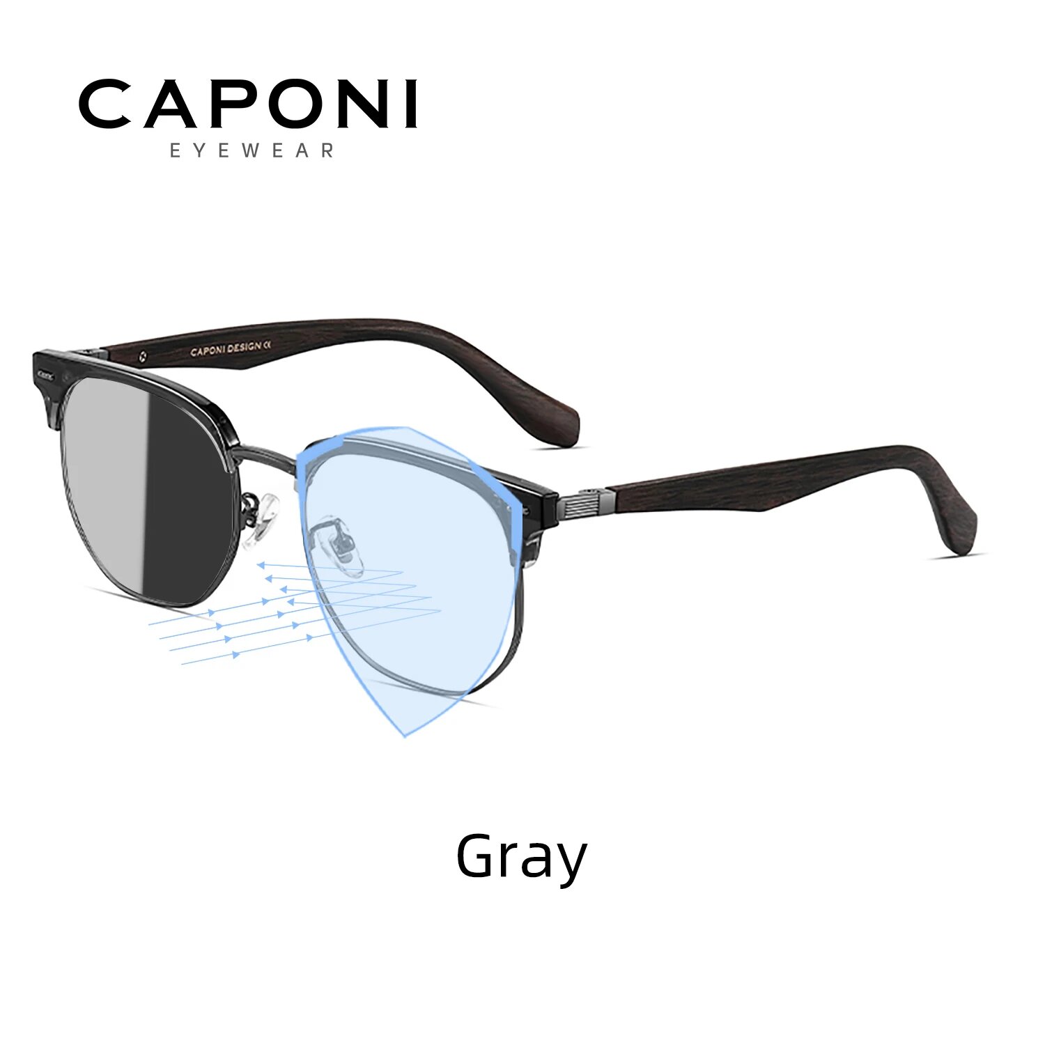 Мужские очки CAPONI J34207 Gray-Photochromic