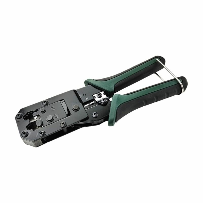 (1 шт.) Обжимной инструмент для сетевых кабелей, коннекторов RJ45 6P8P, многофункциональный - зеленый