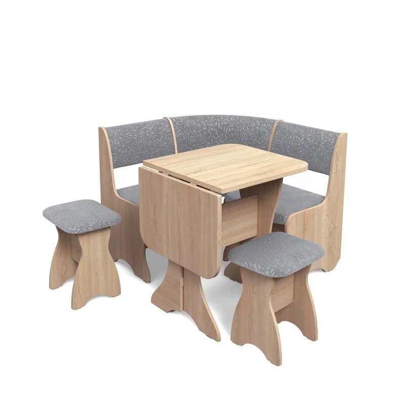 Кухонный уголок Betel тюльпан мини-однотон ДУБ сонома, Ф. графит