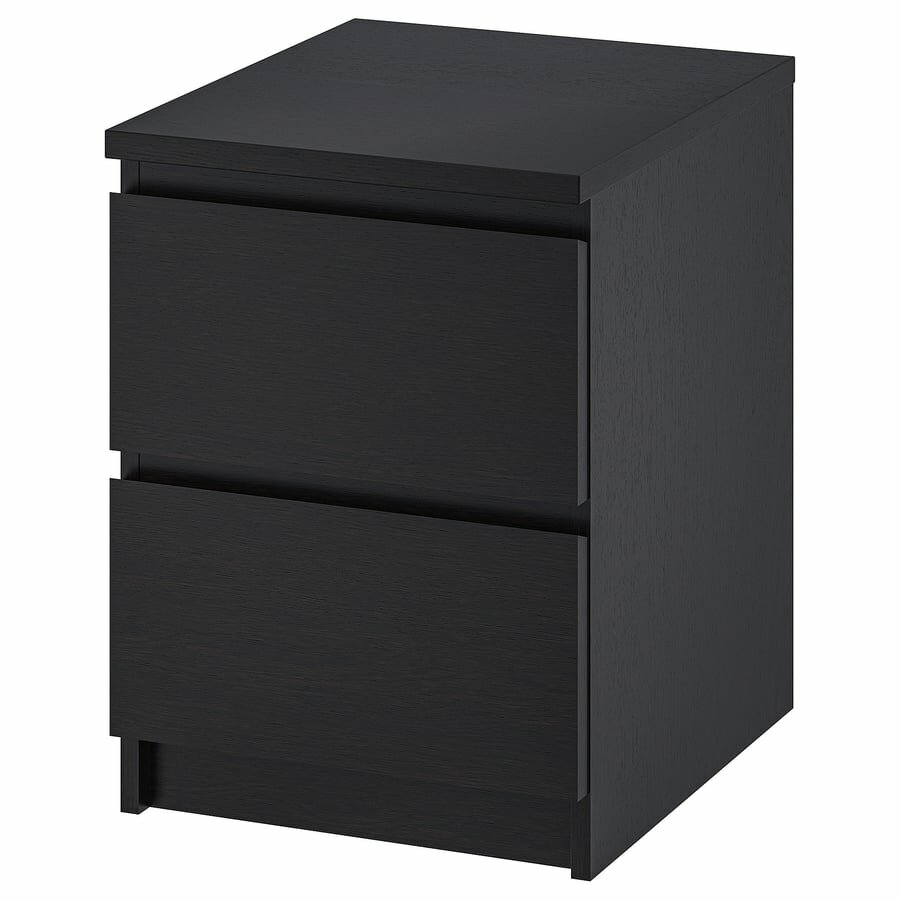 Прикроватная тумбочка IKEA MALM, цвет черно-коричневый, 40x55 см 001.033.43
