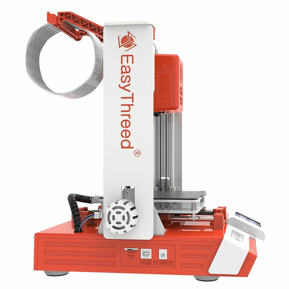 3D-принтер Easythreed K6 Plus, 100x100x100 мм, с подогревом стола, тихий, для PLA/TPU (оранжево-белый, EU)