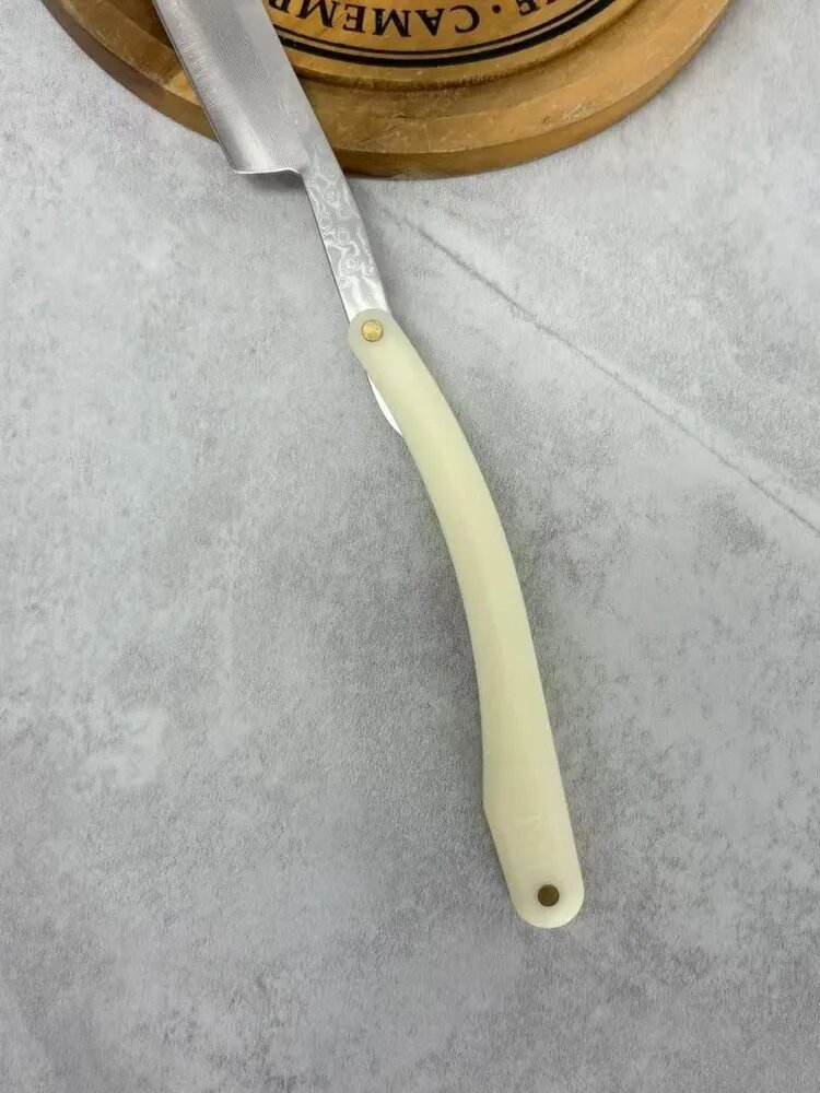 Опасная бритва, Дамасская сталь SKD-11, подарочная коробка, мужская многоразовая бритва, длина лезвия 8 см