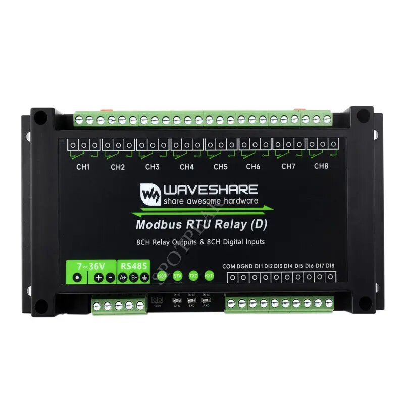 Modbus RTU 8-Channel RS485 Relay Module — фото 1