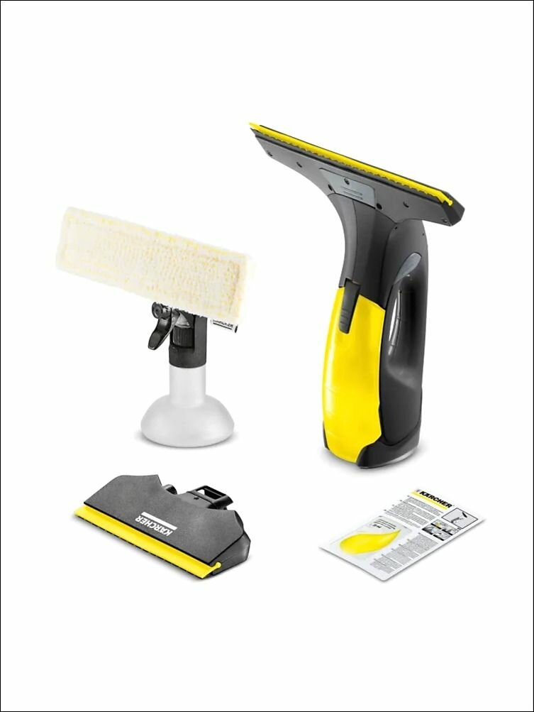 Стеклоочиститель аккамуляторный WV 2 Black Edition (1.633-426.0) / Мойщик окон Керхер, 105 м до 35 окон, 100 мл, световой индикатор, 2 насадки + распылитель