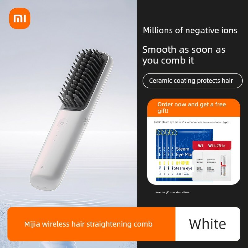 Беспроводная расческа-выпрямитель Xiaomi Mijia с отрицательными ионами, не повреждает волосы, портативная, для придания