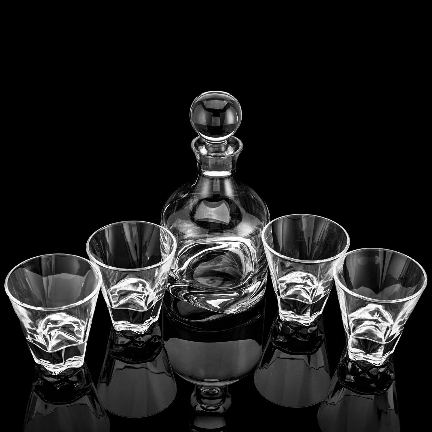 100177 Набор для виски "Glazz" (1 штоф, 4 стакана)