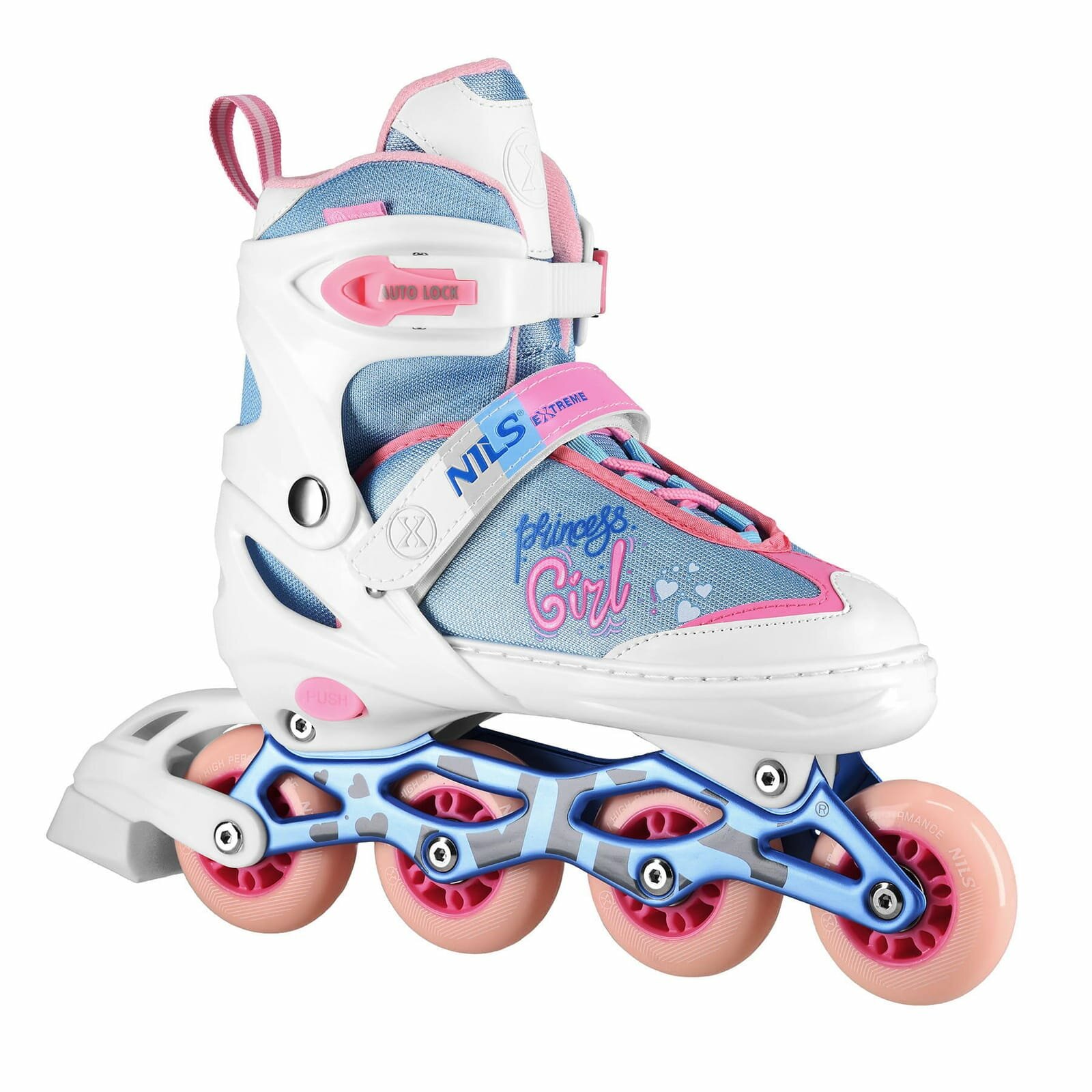 DECATHLON ролики Nils Extreme Blaster NA18168A, розовый/синий/белый, размер 31/34