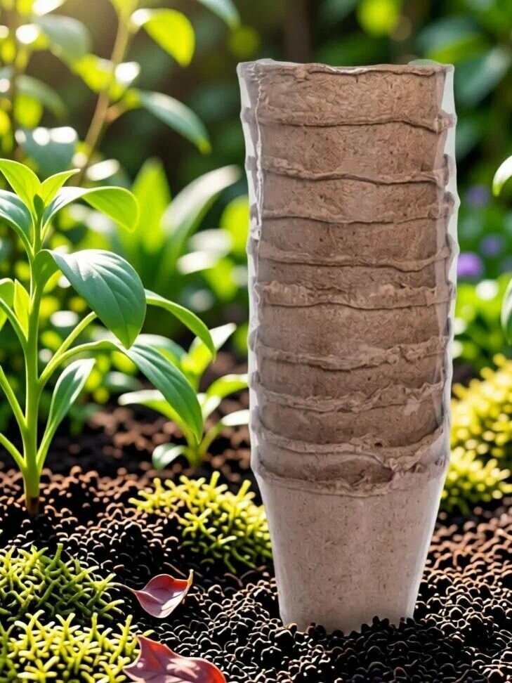 Горшки Северо-Западной Торфяной Компании, торфяные, для рассады, диаметр 80мм, 10шт