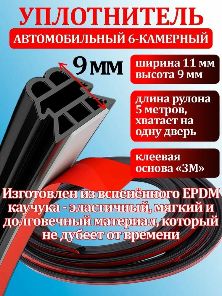 Самоклеящийся уплотнитель двери автомобиля — уплотнительная резинка для двери, защита от пыли и улучшение шумоизоляции, подходит для любых авто
