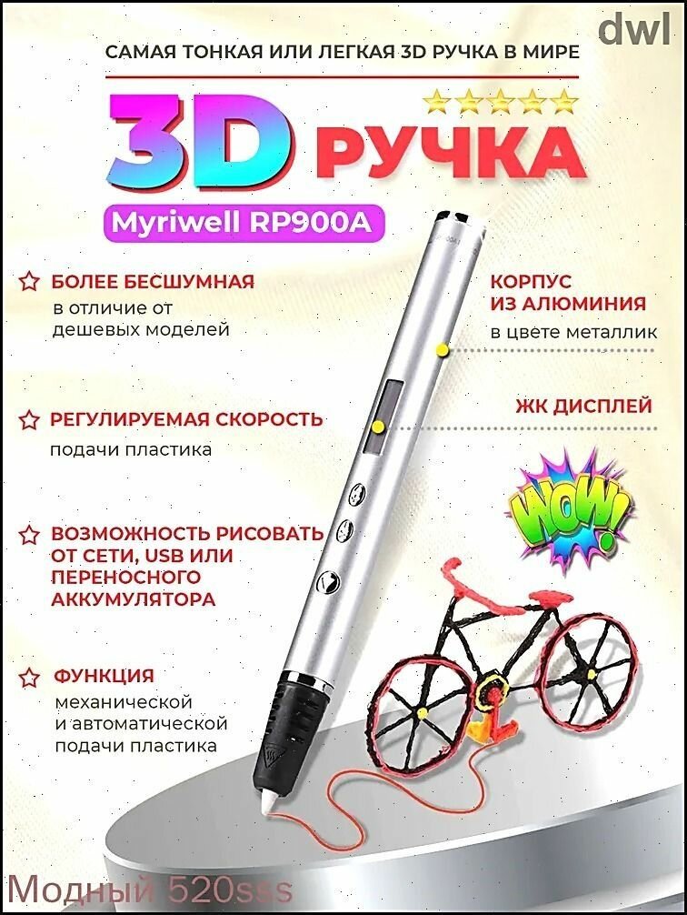 3D-ручка Myriwell RP900A (Серебристый)