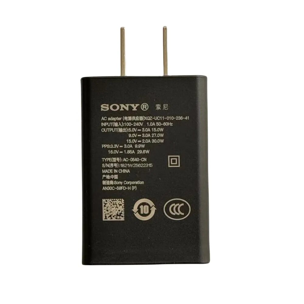 Новый Sony 30W быстро заряжающий адаптер XQZ-UC1 для смартфонов и планшетов