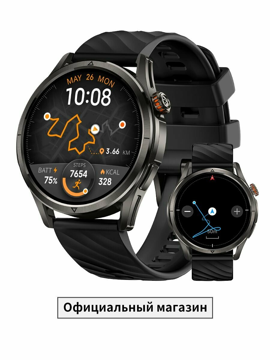KOSPET Magic R10 умные часы мужские с GPS, Корпус из нержавеющей стали, 60 дней работы,100м водонепроницаемость,150+ спортивных режимов, ударозащита (MIL-STD-810H), мониторинг здоровья
