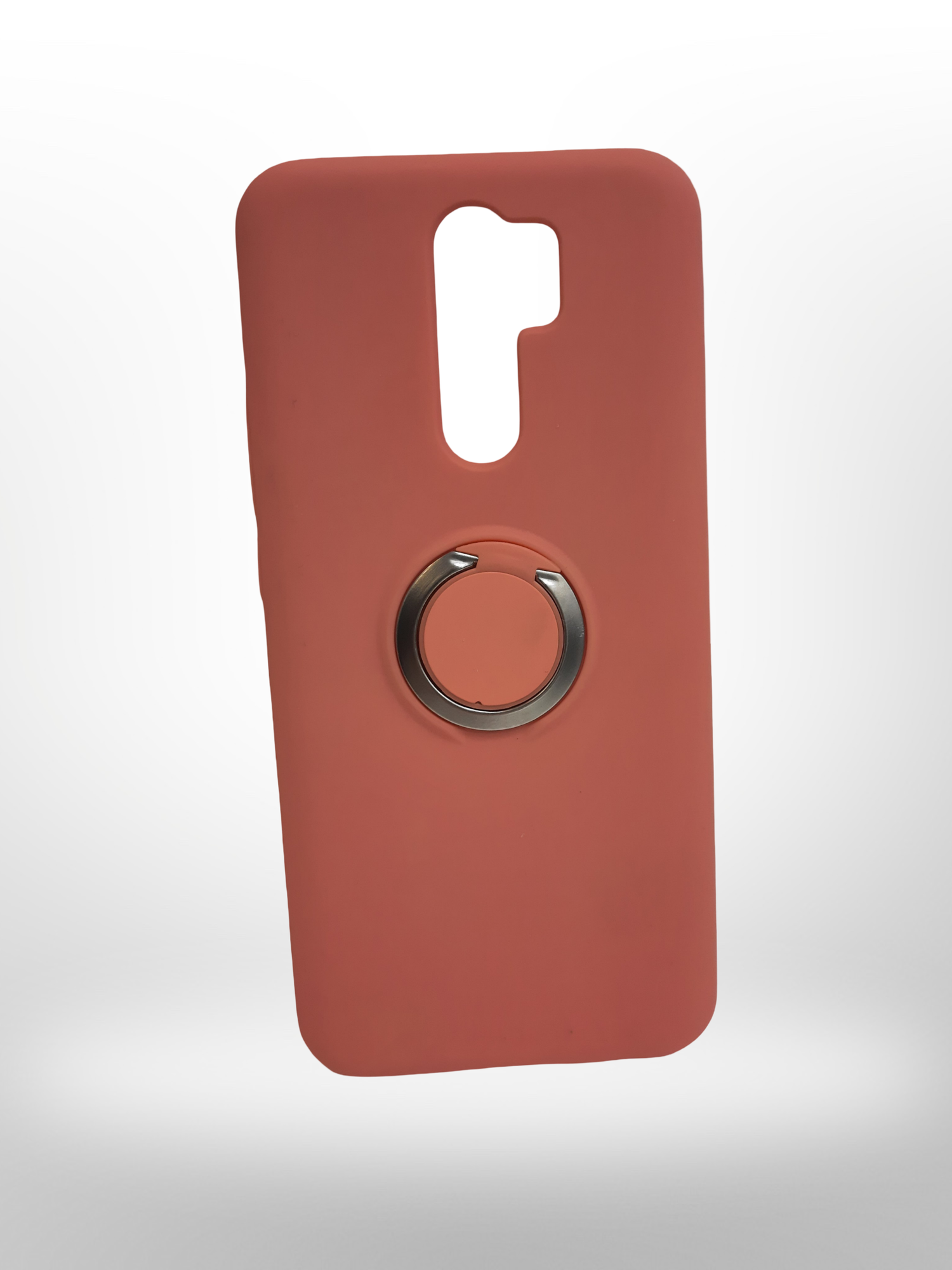 Защитный чехол - бампер для телефона Redmi 9, с держателем-кольцо, персиковый цвет
