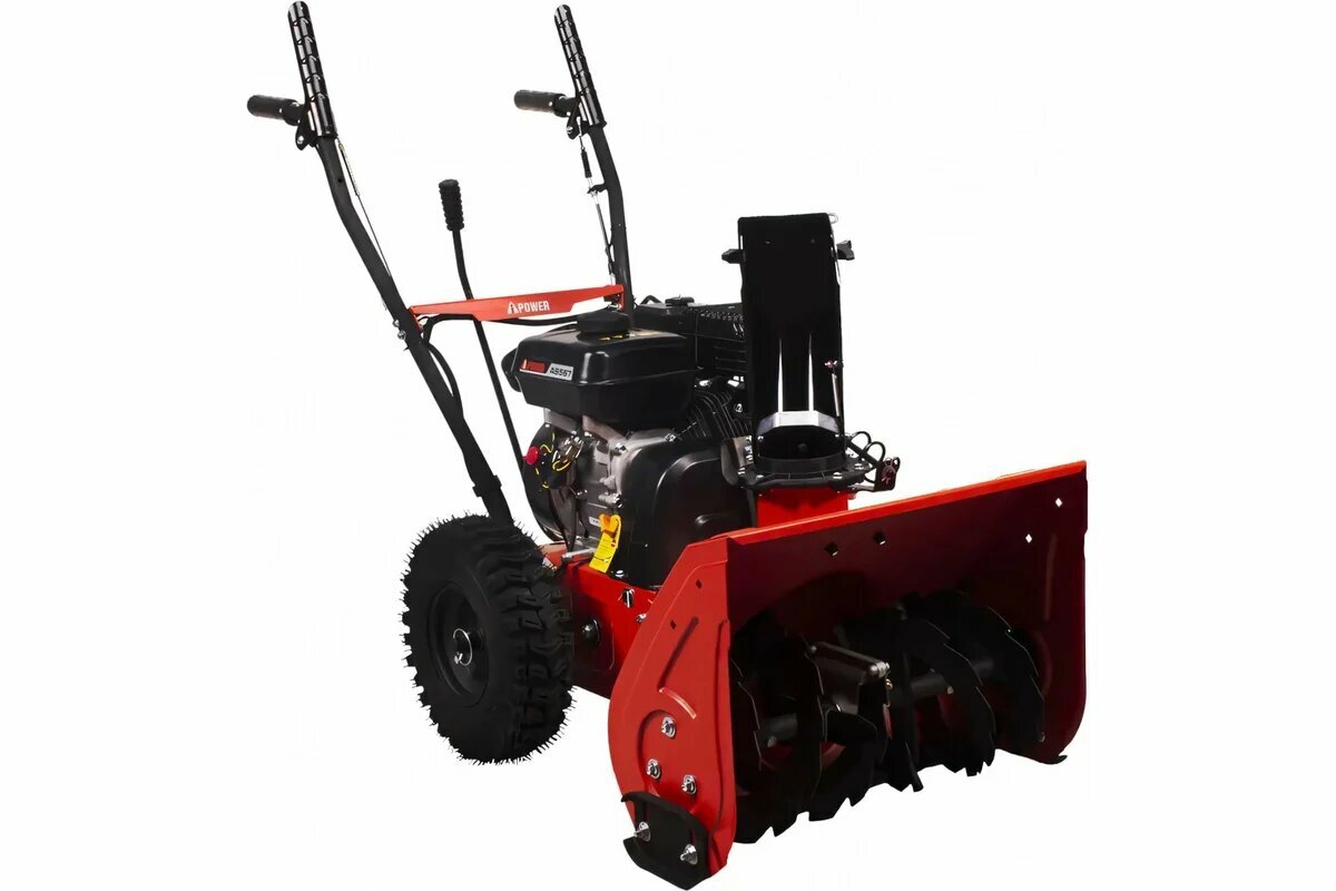 Снегоуборочная машина A-iPower AS567 41201, самоходный, 2-ступенчатый, выброс снега до 12 м, бензиновый, красный