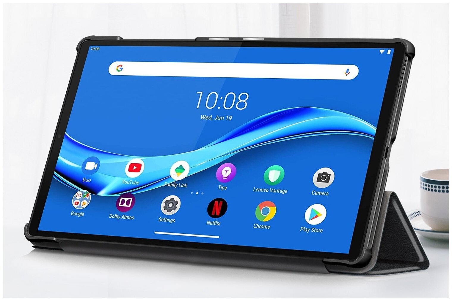 Чехол-обложка футляр для Lenovo Tab M10 + Plus TB-X606F/M тонкий с магнитной застежкой тематика Ночь