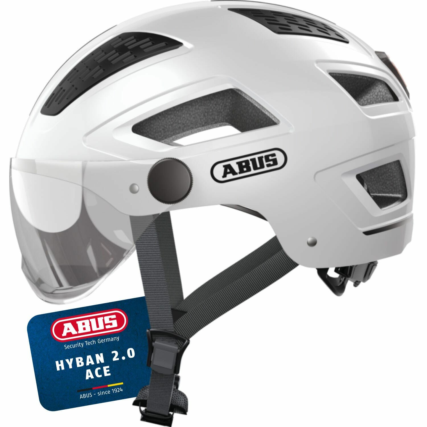 DECATHLON шлем защитный ABUS Hyban 2.0 ACE, ультрабелый/черный, 52-58 см
