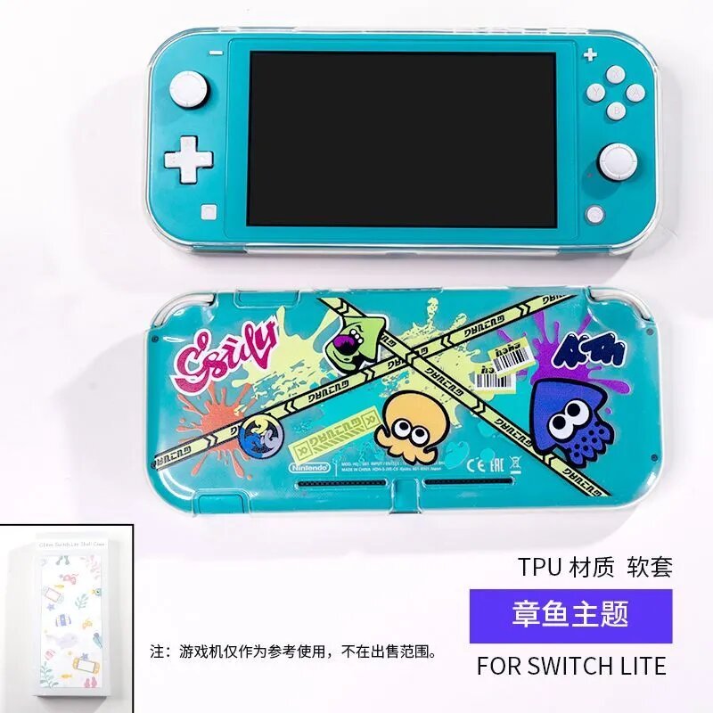 Защитный чехол полуобъемный для Nintendo Switch Lite: тематический дизайн по мотивам Splatoon