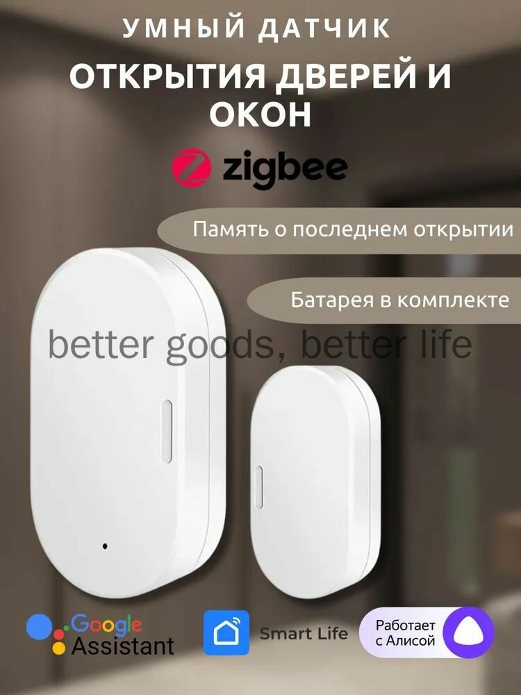 Умный датчик открытия дверей и окон Zigbee 3.0 с Алисой
