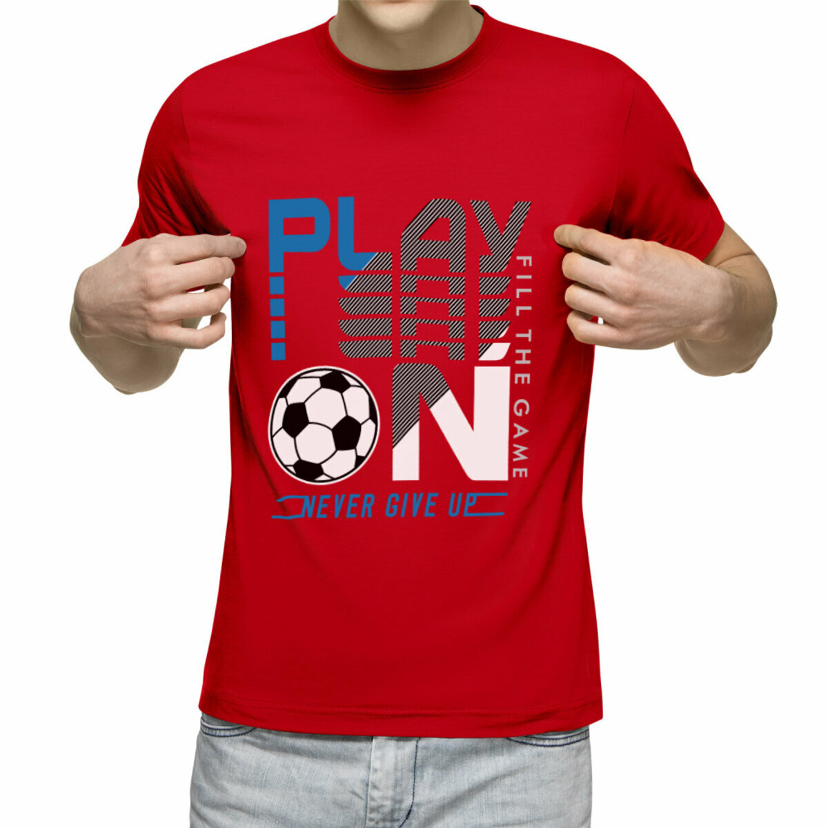 Мужская футболка «Игра без границ» (красный, S)