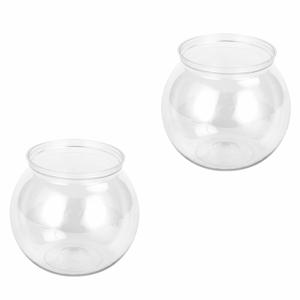 Двухсекционный мини-аквариум, ультрапрозрачный пластиковый круглый/сферический аквариум, подходит для гостиной, рабочего стола и домашнего использования, ударопрочный аквариум для золотых рыбок (миниатюрный размер 12,5 см).