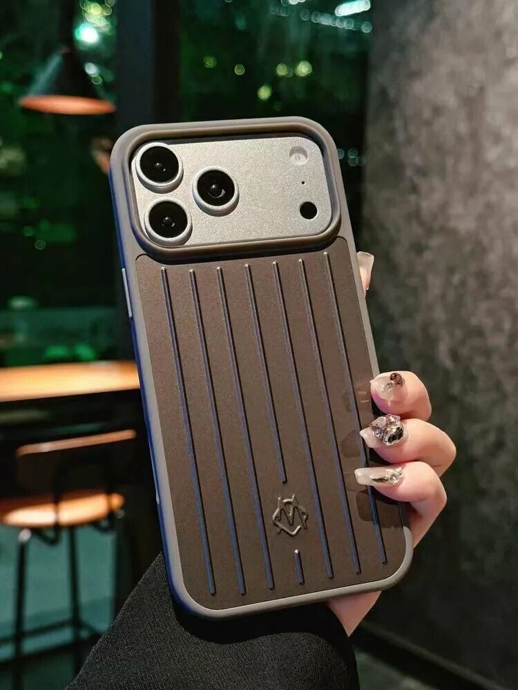 Чехол RIMOWA на Iphone 17 Pro Max(айфон 17 про макс ) Алюминиево-магниевый сплав, Серый
