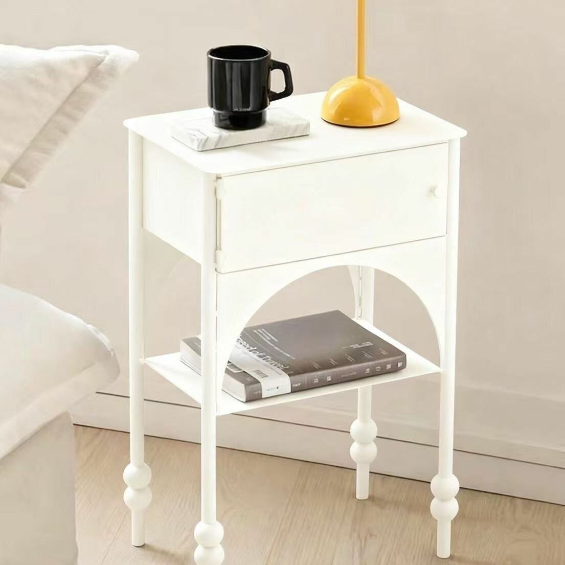 Тумба Nova Home Textile "Прикроватная", металл, 2 ящика, минимализм, цвет серый, 25х35х55 см
