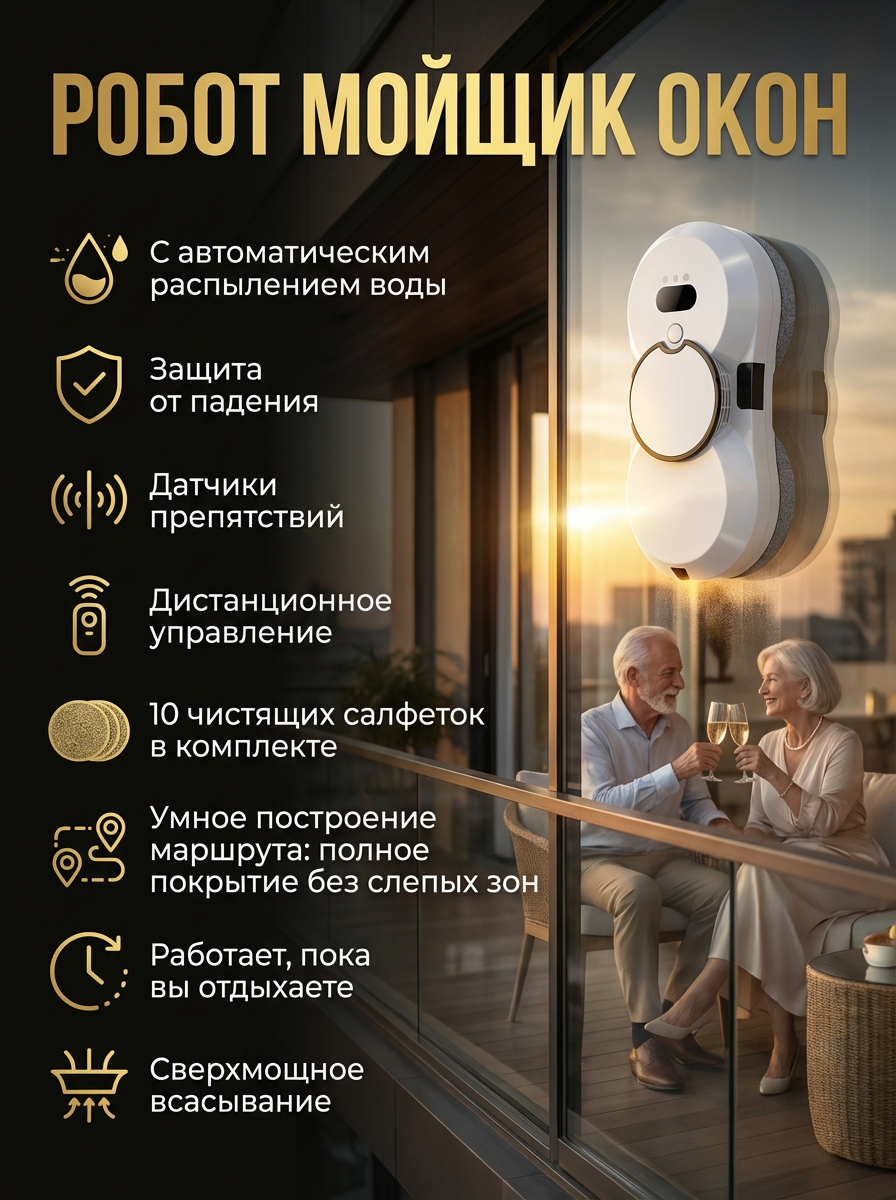 Робот мойщик окон с распылением; Робот мойщик окон мощный, стеклоочиститель для окон и стекол техника для дома я