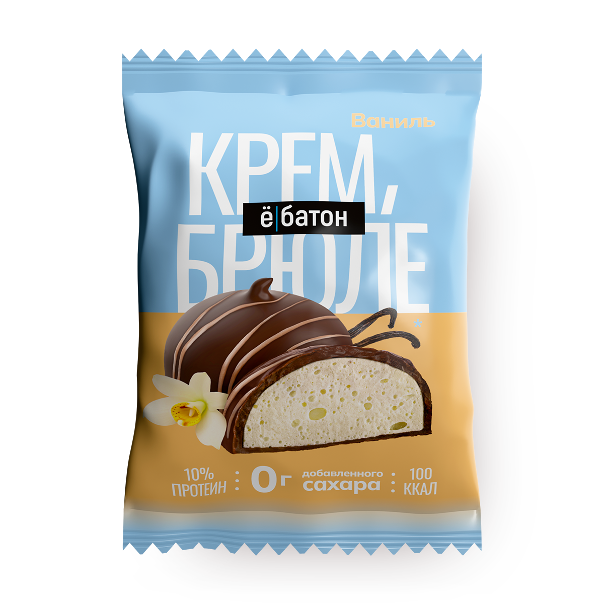 Десерт Ё|Батон Crеme Brule в глазури, ваниль, с сахаром, пакет, 35 г