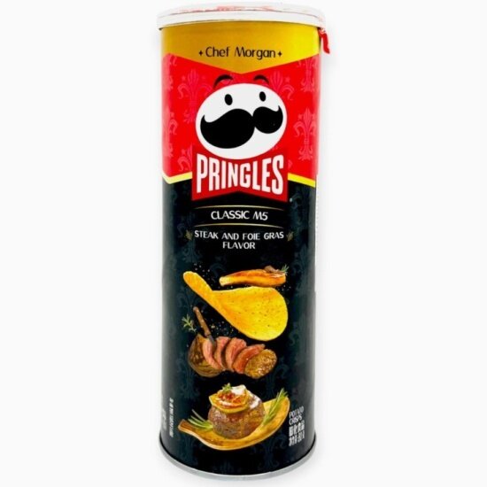 Картофельные чипсы Pringles со вкусом говяжьего стейка и фуа-гра 80 г
