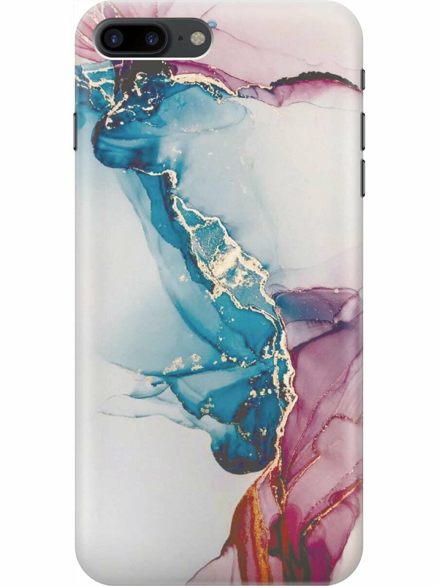 Силиконовый чехол на Apple iPhone 8 Plus / 7 Plus / Эпл Айфон 7 Плюс / 8 Плюс с рисунком "Сине-розовый мрамор"