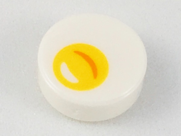 Деталь Lego 98138pb088 Tile, Round 1 x 1 with Egg Yolk Pattern