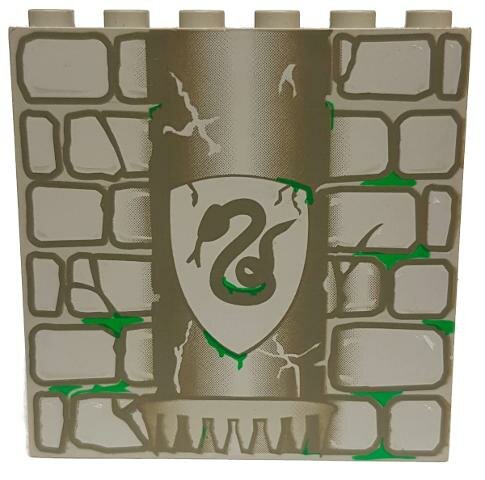 Деталь Lego 3754pb02 Brick 1 x 6 x 5 with Stone and Slytherin Snake Pattern (4735)