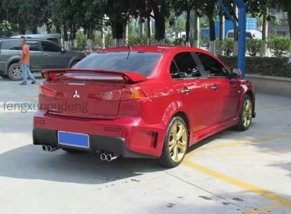 Спойлер для Mitsubishi Lancer 10 2,0С, цвет: Красный, пластиковый, задний спойлер на багажник — фото 1