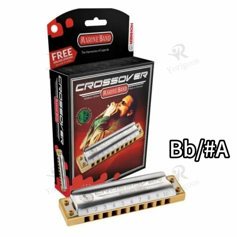 Hohner Marine Band Crossover MBC 10-дырочная блюзовая гармоника для начинающих и исполнителей-Bb