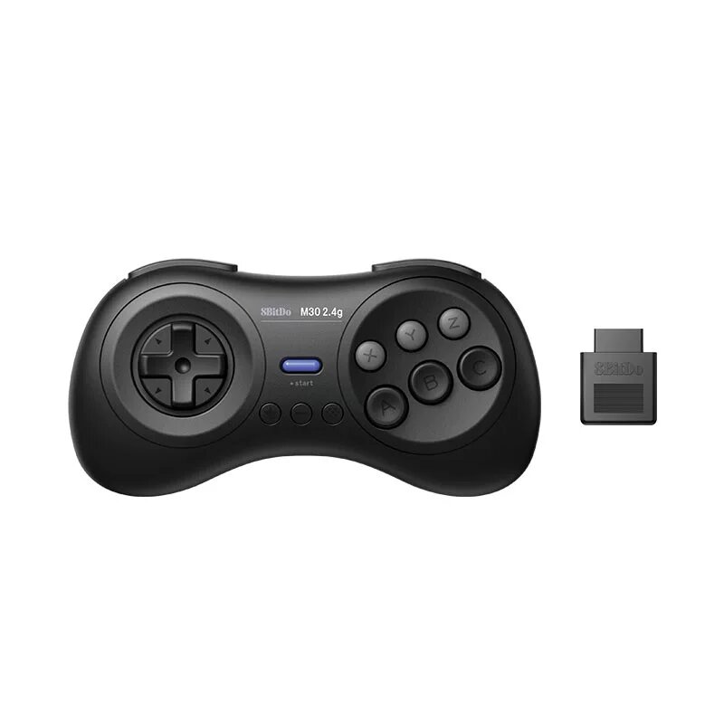 Черный беспроводной геймпад 2.4G для Sega MD, ПК и Nintendo Switch с проводным подключением