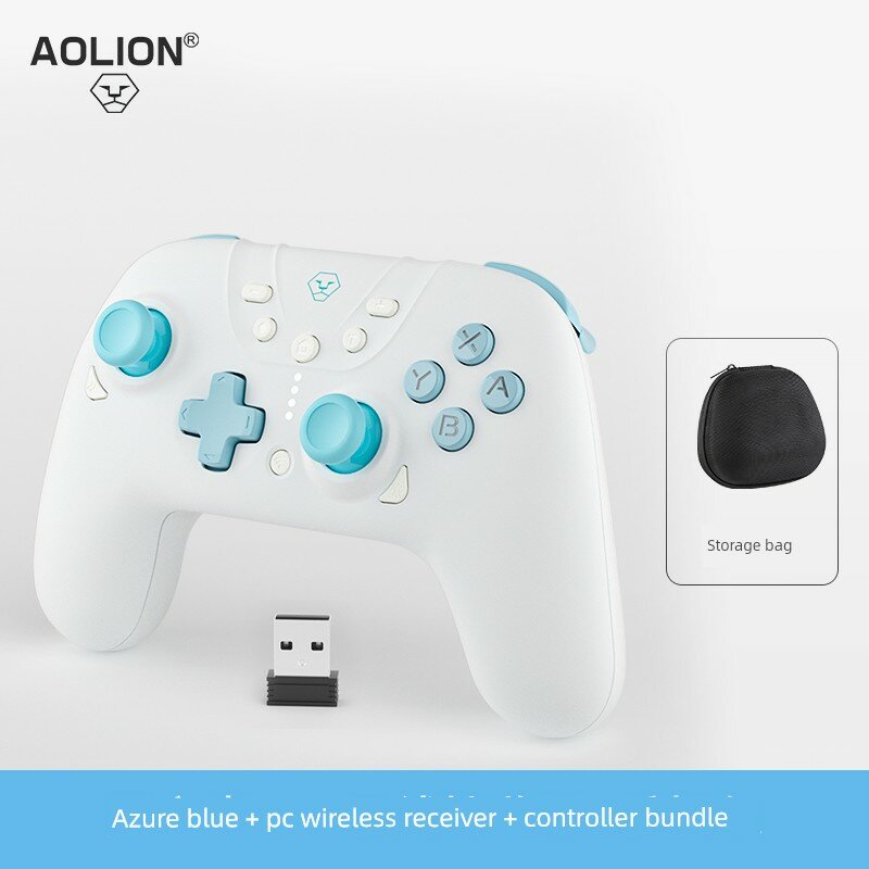 AOLION Pro беспроводной игровой контроллер с Hall-джойстиком, USB-приемником и чехлом в цвете Небесно-голубой для
