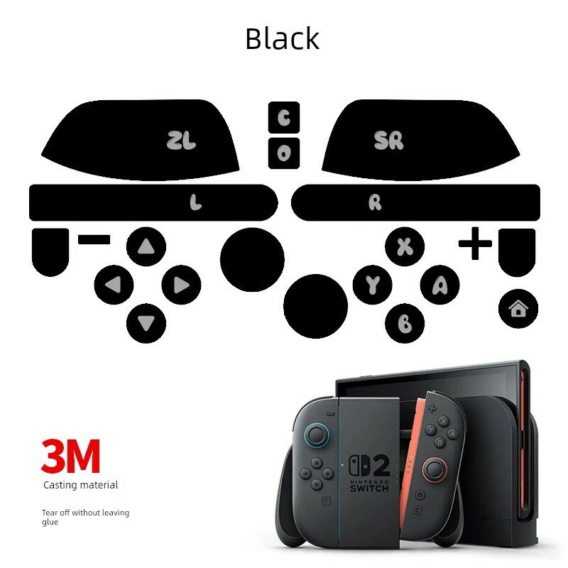 Черные матовые наклейки 3M для кнопок Nintendo Switch 2, ультратонкие, противоударные