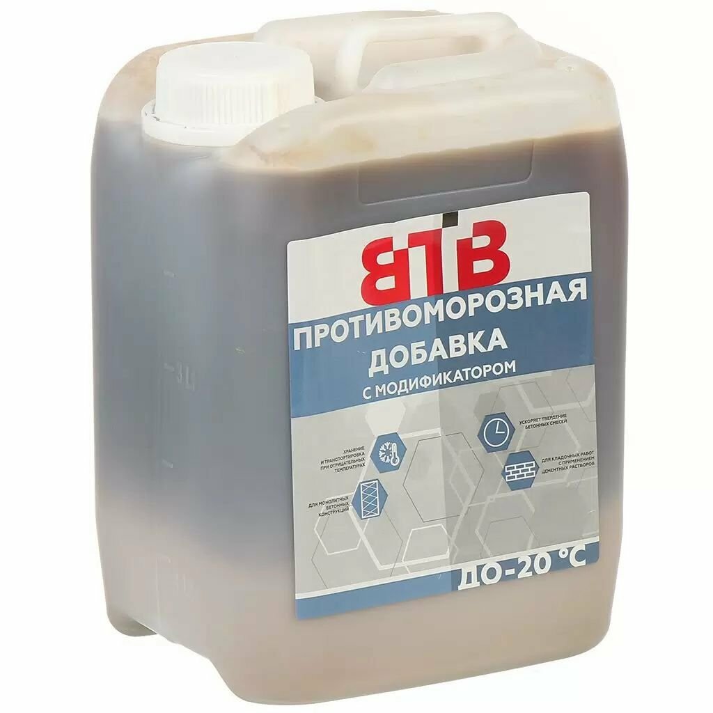 Противоморозная добавка ВТВ для бетонов и растворов 5 л — эффективный модификатор для строительных работ до -20 градусов