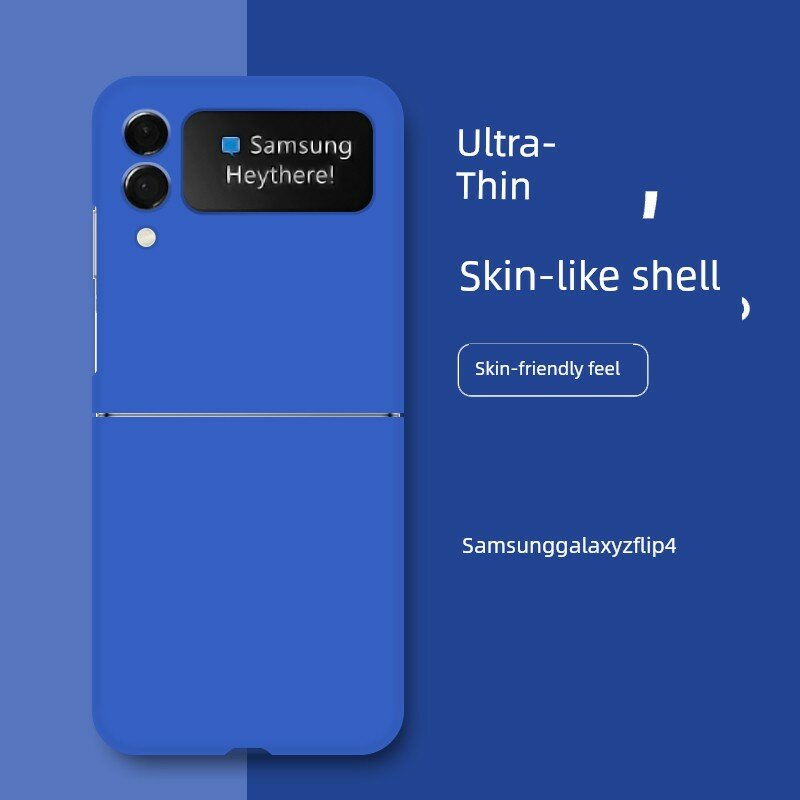 Смартфон-чехол для Samsung Galaxy Z Flip 6, ультратонкий матовый, кожаная текстура, синий Клайн для складного экрана
