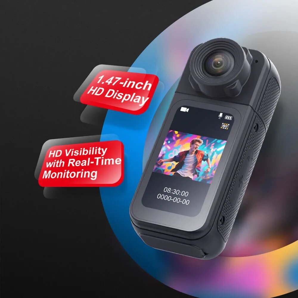 Видеокамера S83 1080P USB Type-C IPS-дисплей черная компактная для повседневной съемки