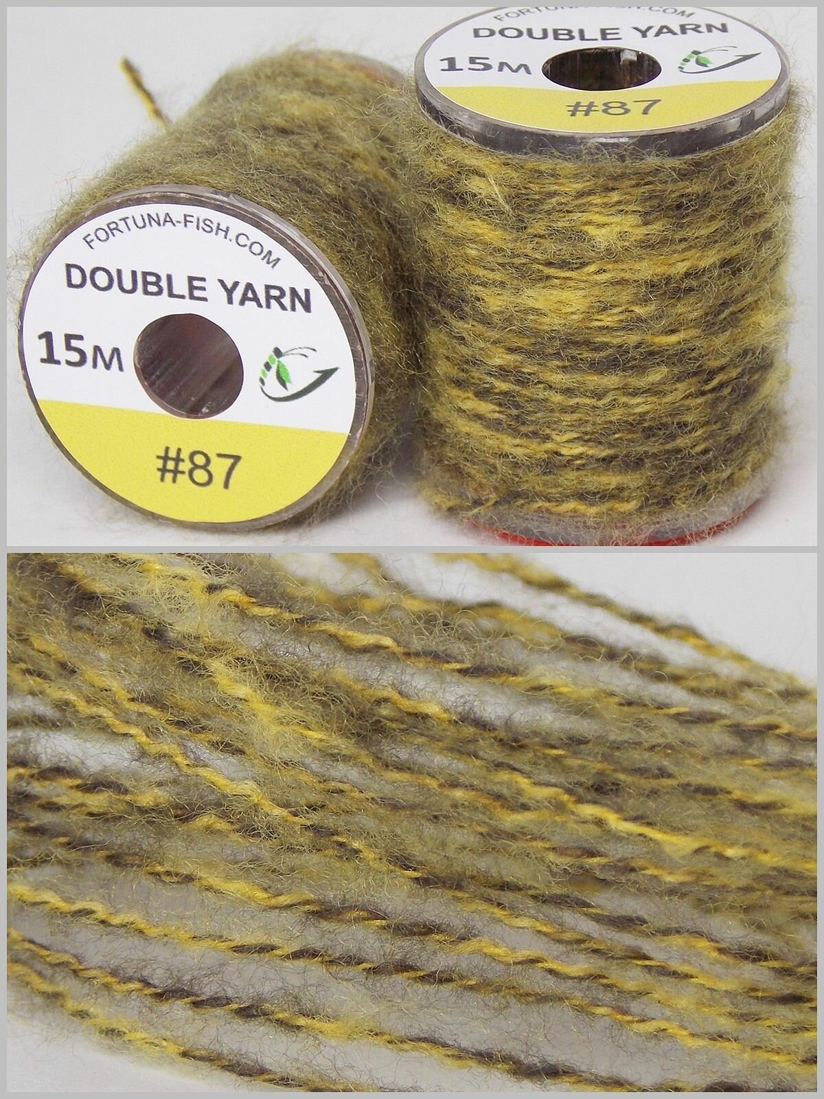 Пряжа Double Yarn #87 - Walnut / Yellow (15 м.)